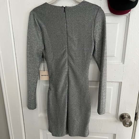 Dresses | Laurie Wrap Dress In Silver | Poshmark